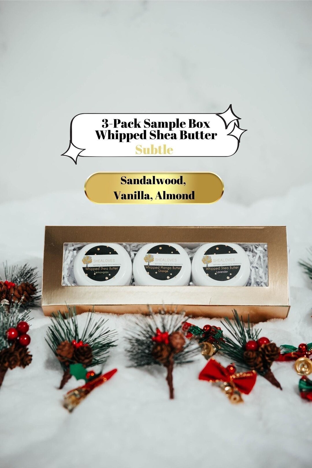 Subtle Scents Sample Pack, 3-2oz Shea Butter Samples, Ultimate Whipped ...