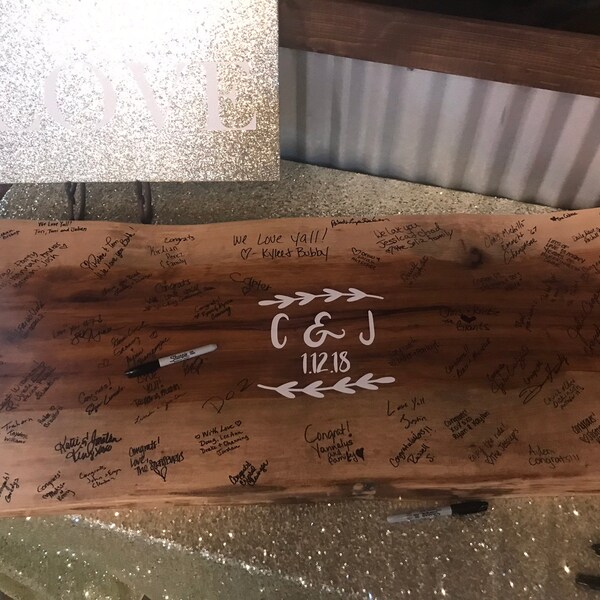 Wood Slab Guest Book - Etsy