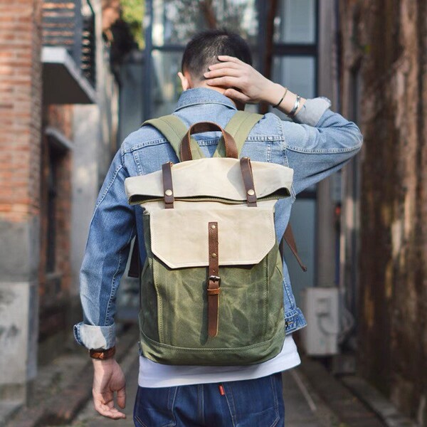 Canvas Backpack Men - Etsy