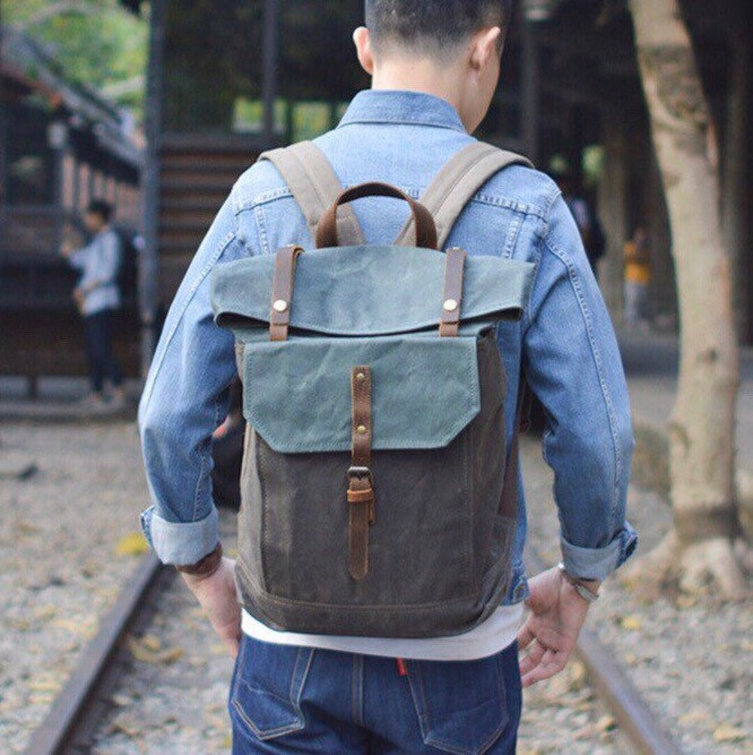 Handmade Canvas Backpack / Laptop Backpack / Casual Canvas Backpack ...