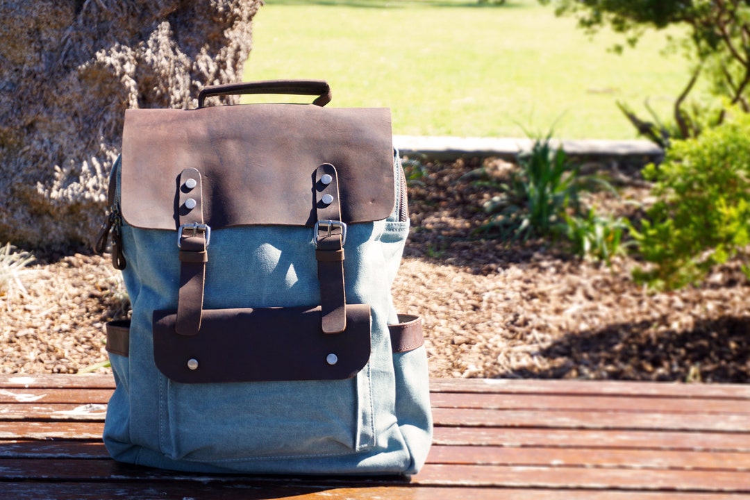 Backpack / Waxed Canvas Backpack/ Canvas Backpack/ Waxed Canvas ...