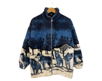 Wolf Print Jacket - Etsy
