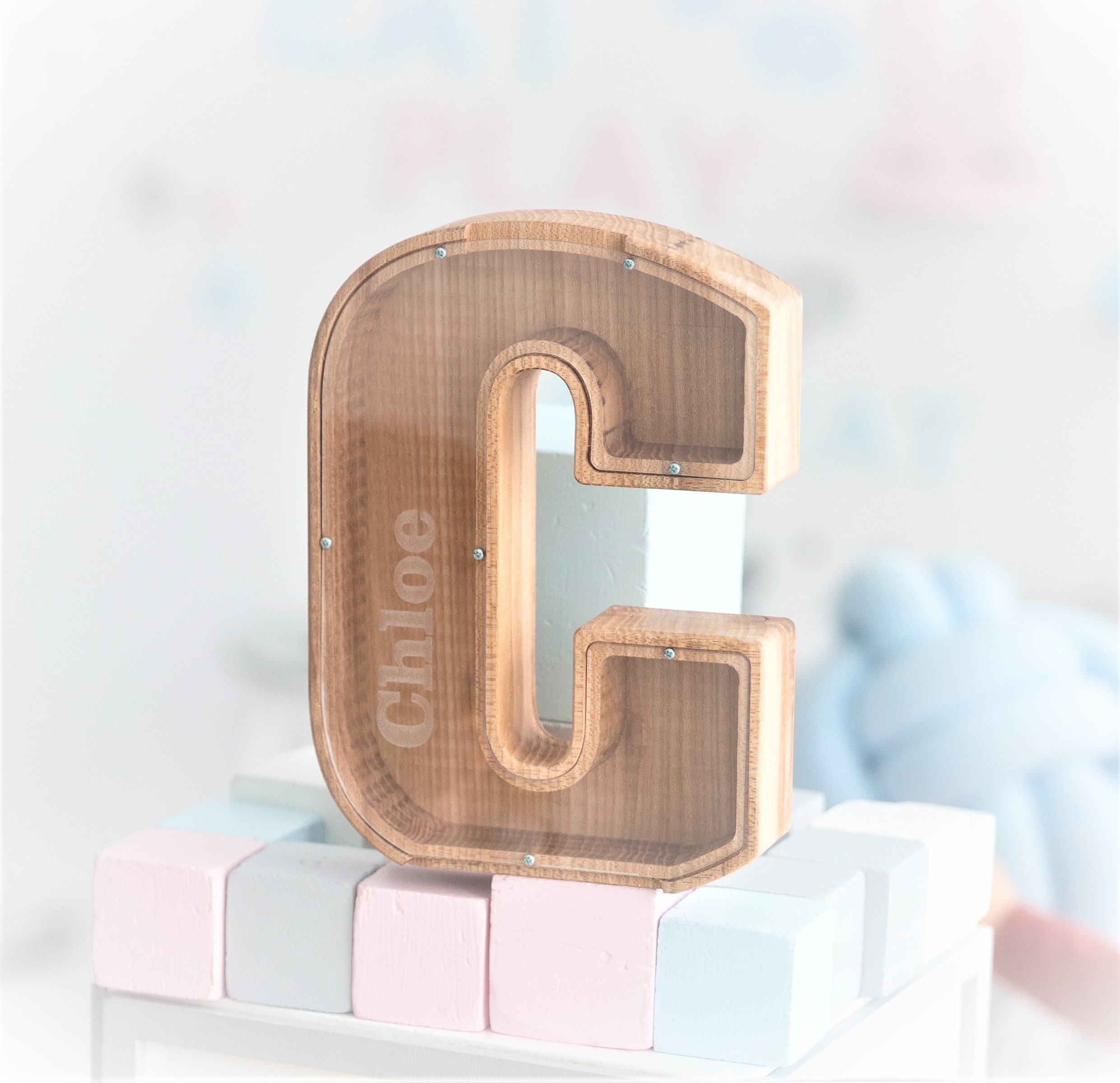 Personalized money box for kids Wooden coin bank for boys & | Etsy