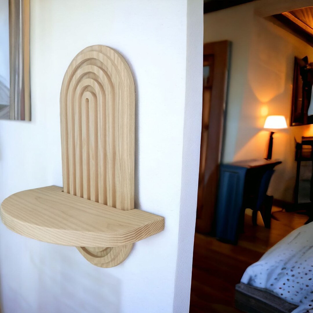 Modern Wall Shelf, Boho Wooden Arch Shelf, Art Deco Shelf, Father's Day ...