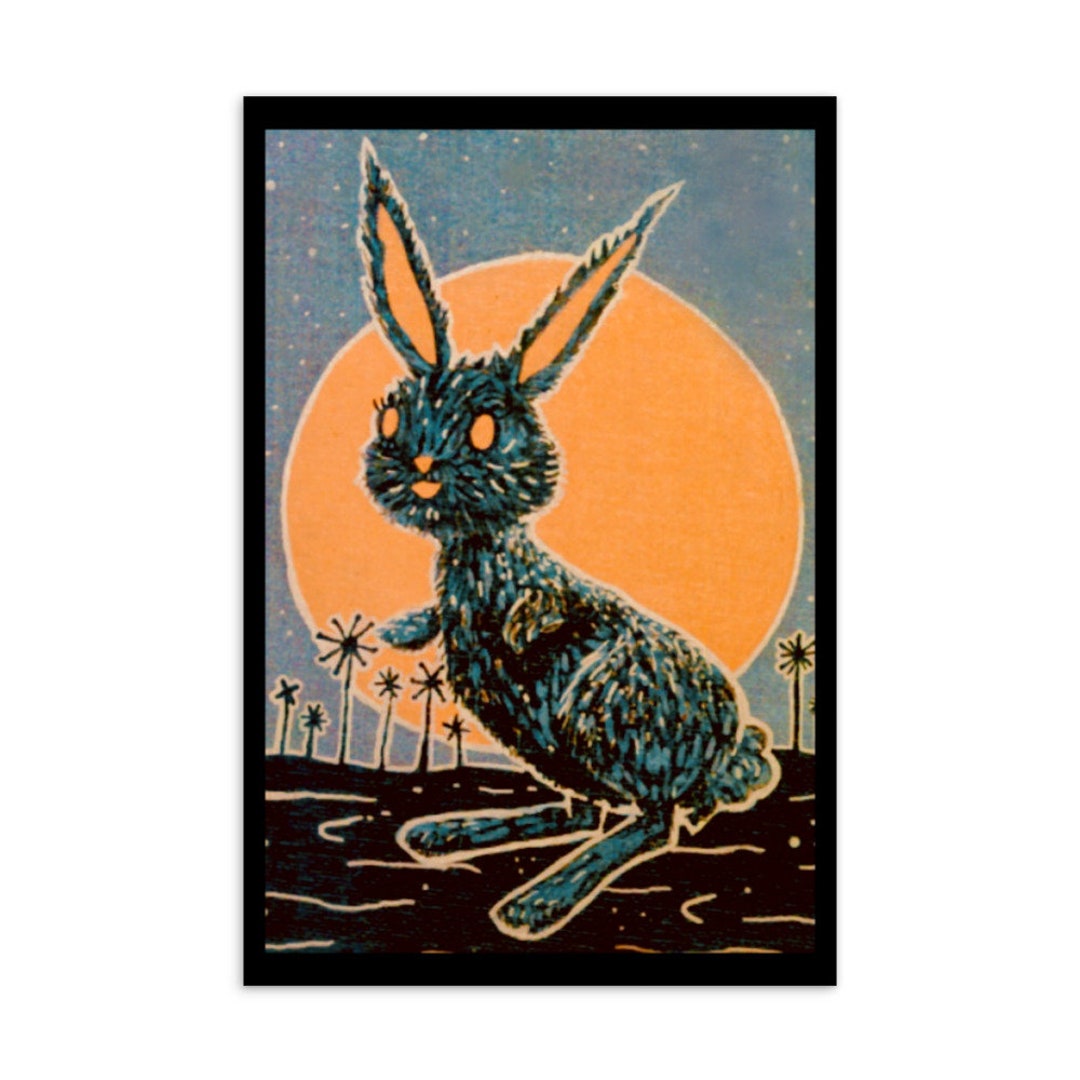 Shadow Rabbit Postcard - Etsy
