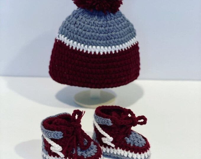 Baby Crochet Sneakers With Matching Hat - Etsy