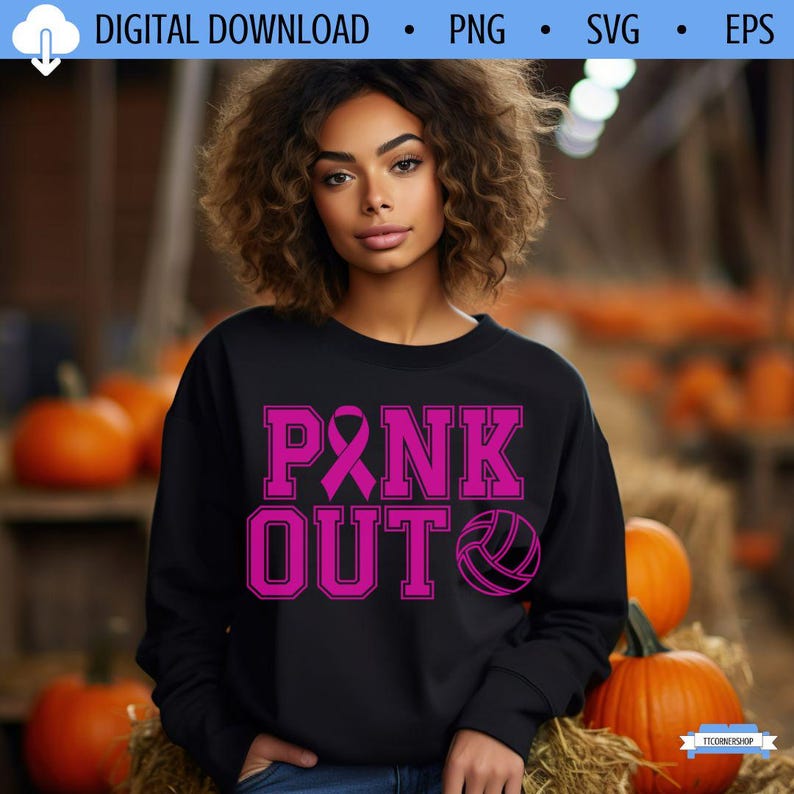 Pink Out SVG for Volleyball | Breast Cancer Awareness Designs | Perfect ...