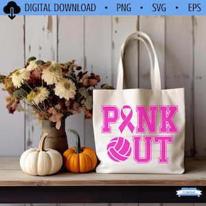 Pink Out Volleyball SVG | Breast Cancer Awareness Designs | Perfect for ...