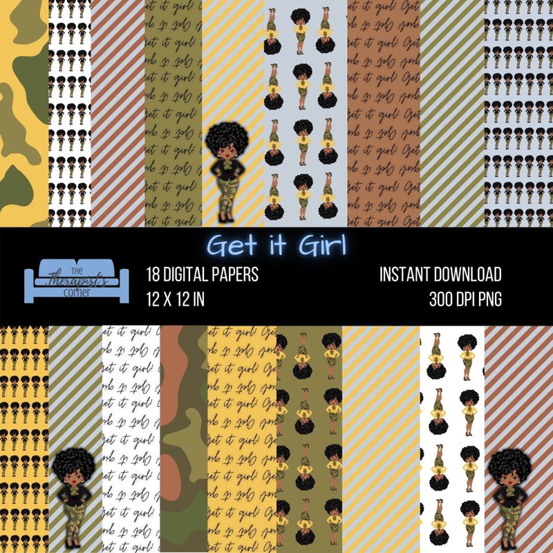 Girl Digital Paper - Etsy
