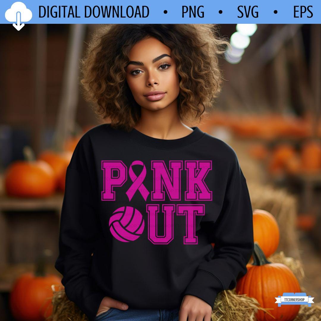Pink Out Volleyball SVG | Breast Cancer Awareness Designs | Perfect for ...