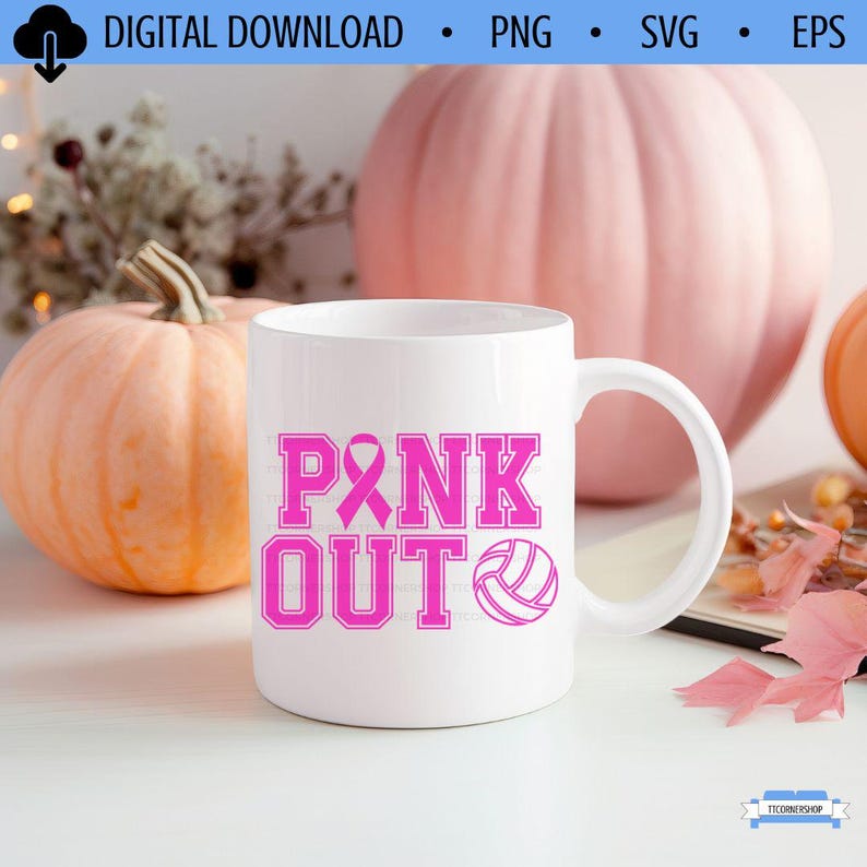 Pink Out SVG for Volleyball | Breast Cancer Awareness Designs | Perfect ...