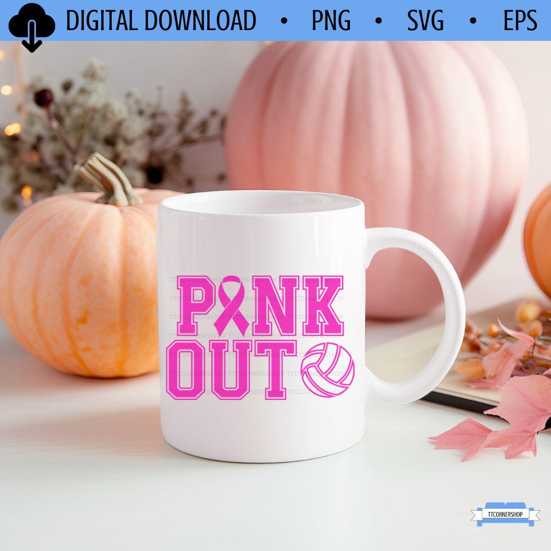 Pink Out SVG for Volleyball | Breast Cancer Awareness Designs | Perfect ...