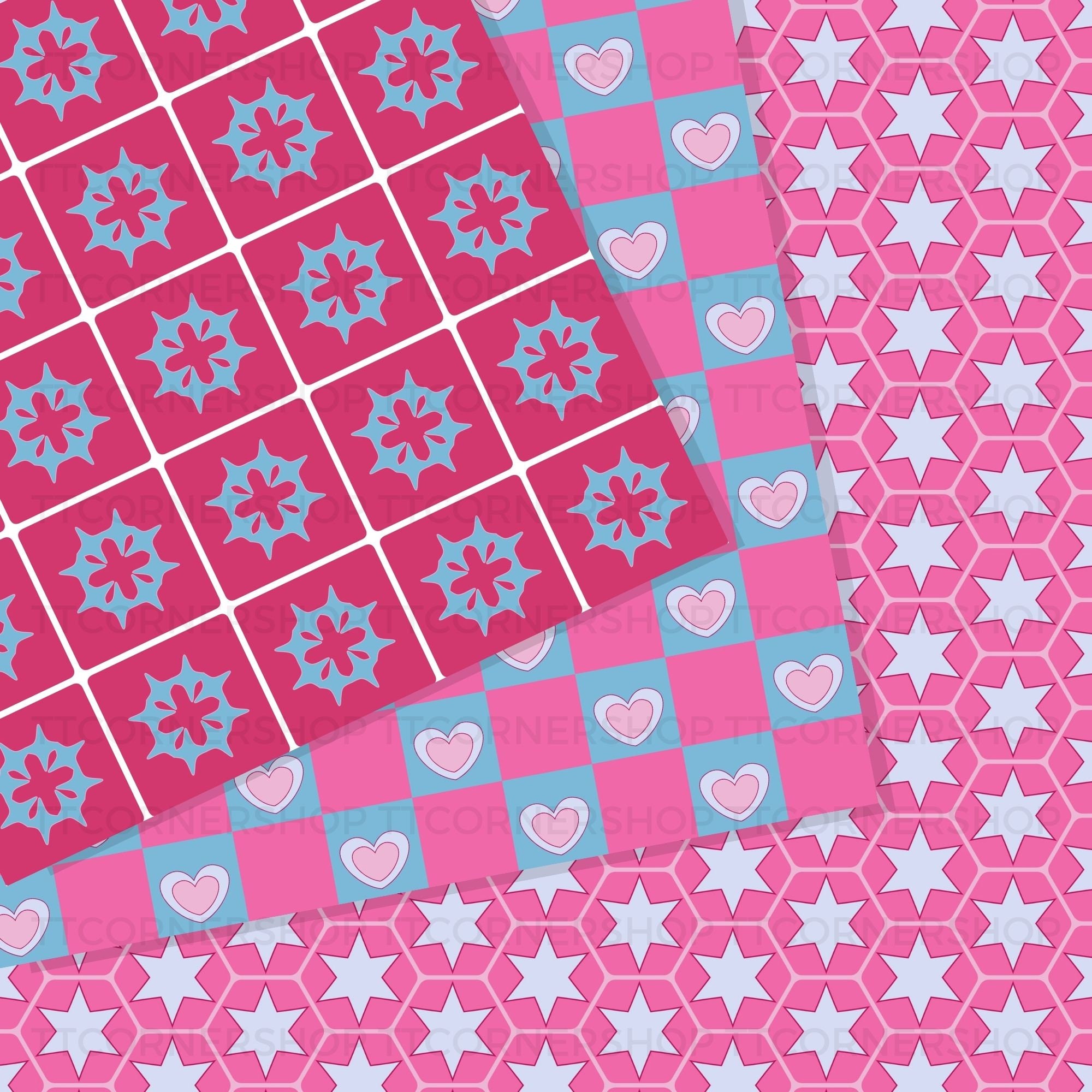 Retro Barbie Groovy Digital Papers | Retro Digital Paper | Groovy ...
