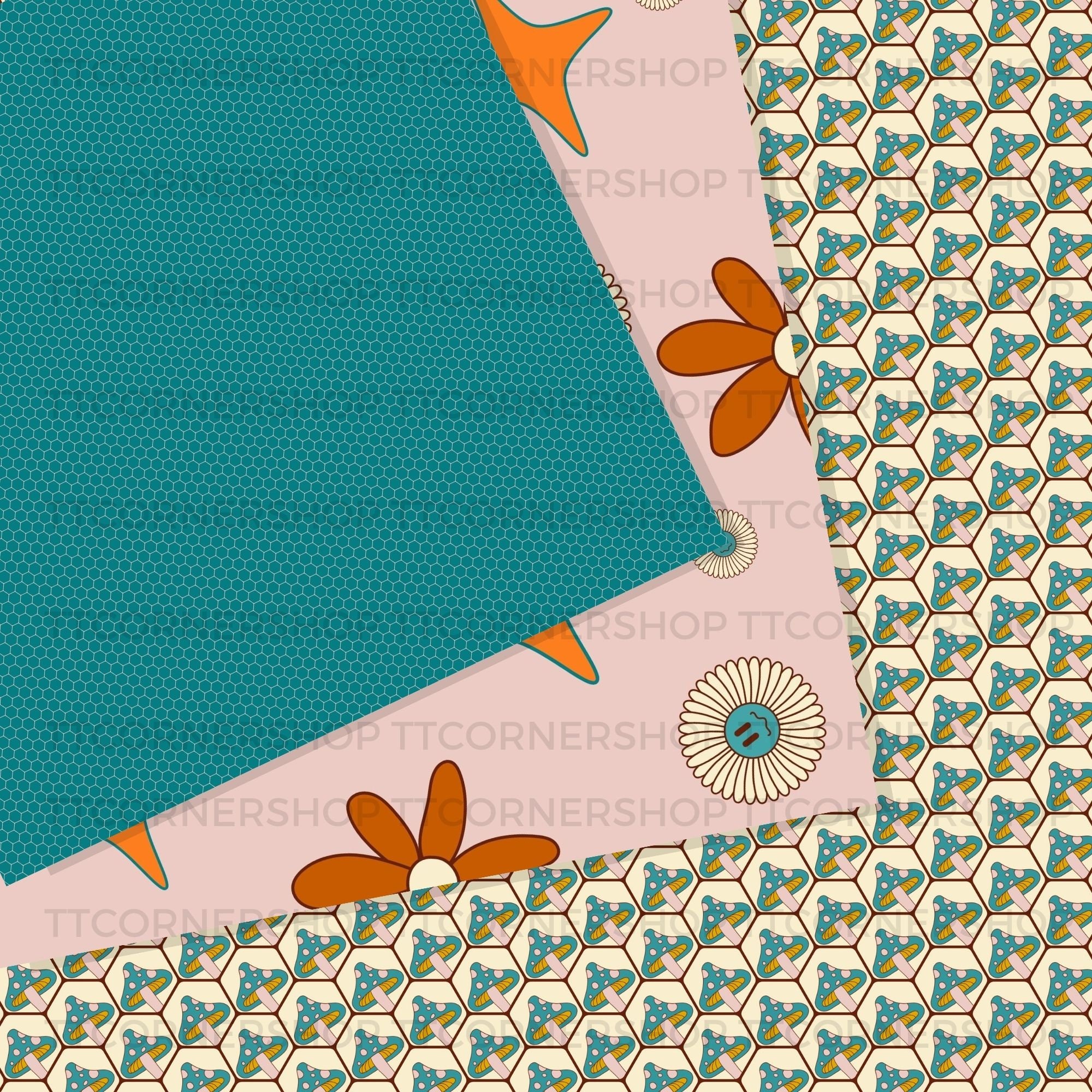Retro Groovy Digital Papers | Retro Digital Paper | Groovy Digital ...