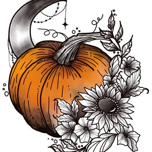 how to draw a tattoo pumpkin