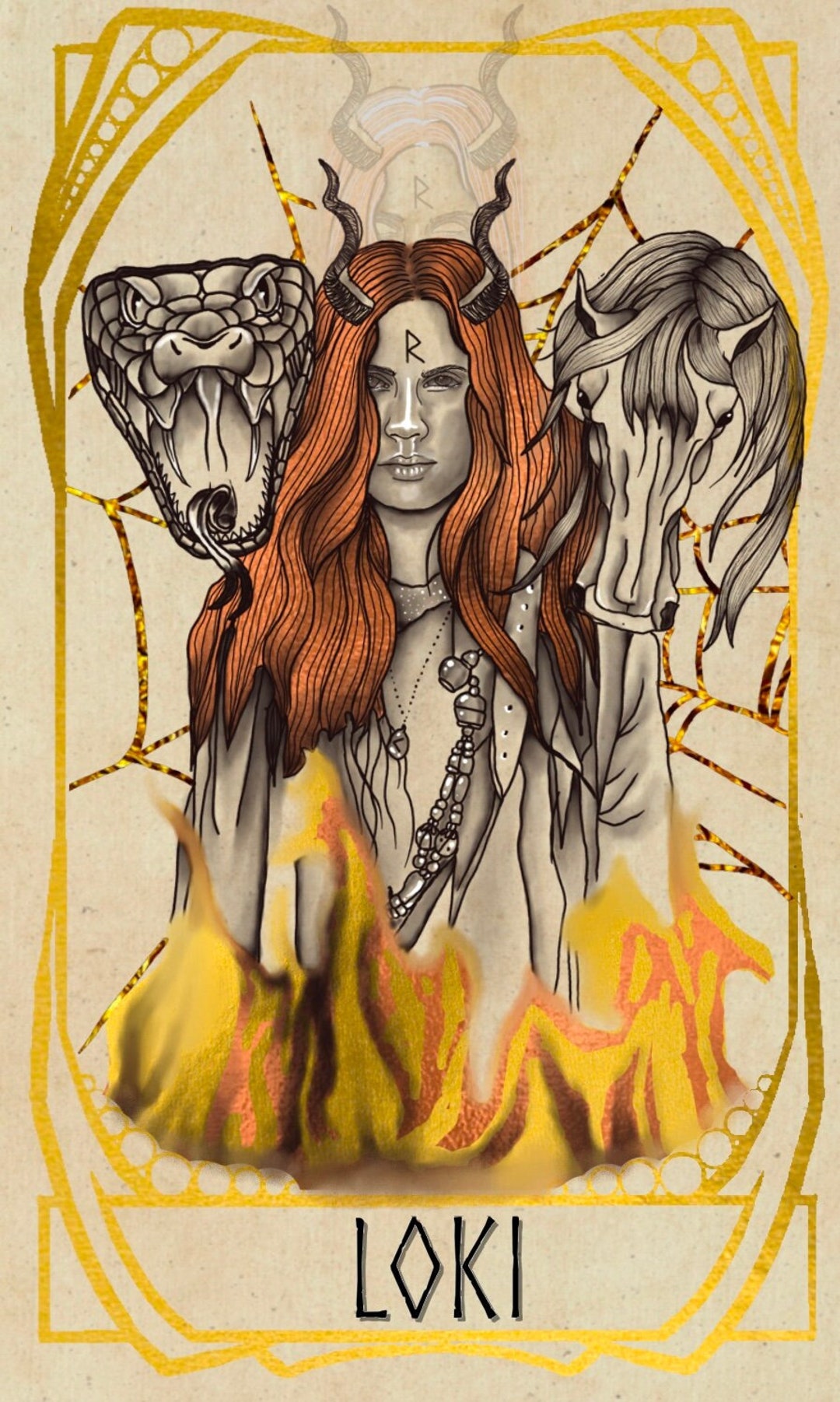 Loki Digital Tarot Card Print - Etsy