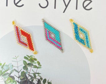 Toho Beaded Rhombus Charms Japanese Seed Beads Handmade Seed Beaded ...