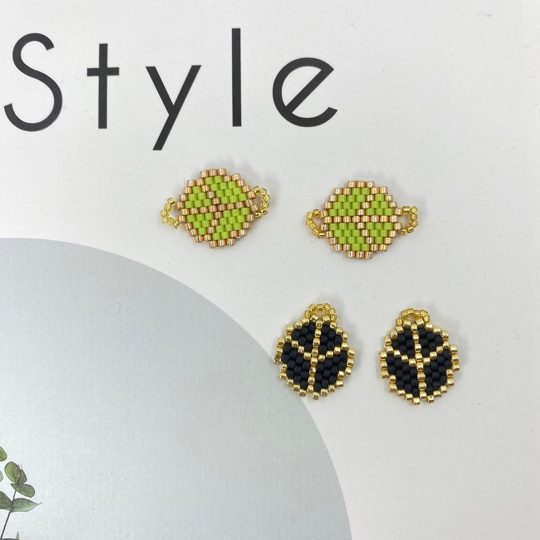 Handmade Beaded Peace Sign Charm,set of 4pcs,glass Seed Beads Pendant ...