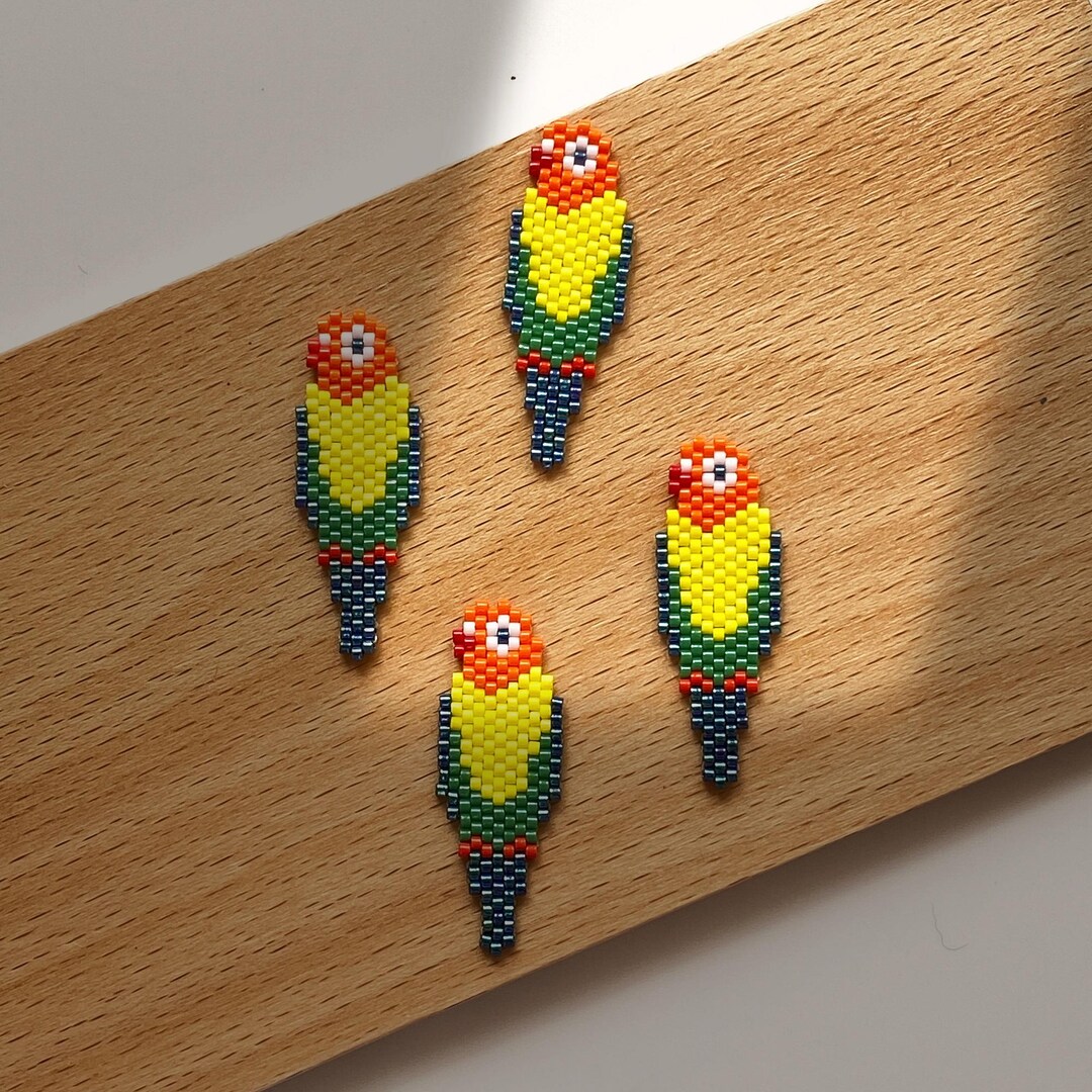 Miyuki Beaded Parrot Charm, DIY Jewelry Making (set of 4) - Etsy