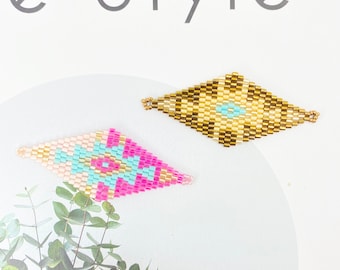 Toho Beaded Rhombus Charms Japanese Seed Beads Handmade Seed Beaded ...