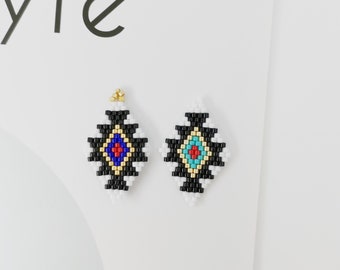 Toho Beaded Rhombus Charms Japanese Seed Beads Handmade Seed Beaded ...