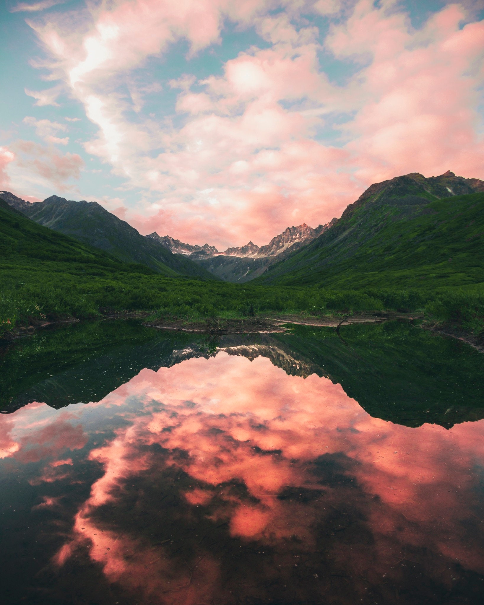 Sunset at a Pond in Hatcher Pass, Palmer Alaska - Etsy Australia