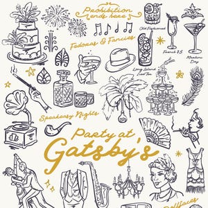 50+ Whimsical Party at Gatsby's SVG, PNG, Roaring 20s, Twenties ...