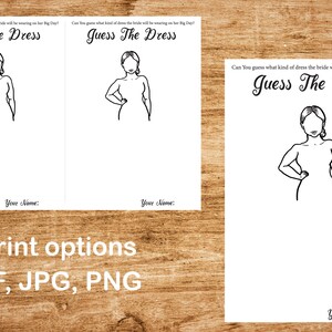 Guess the Dress Bridal Shower Game Printable - Etsy