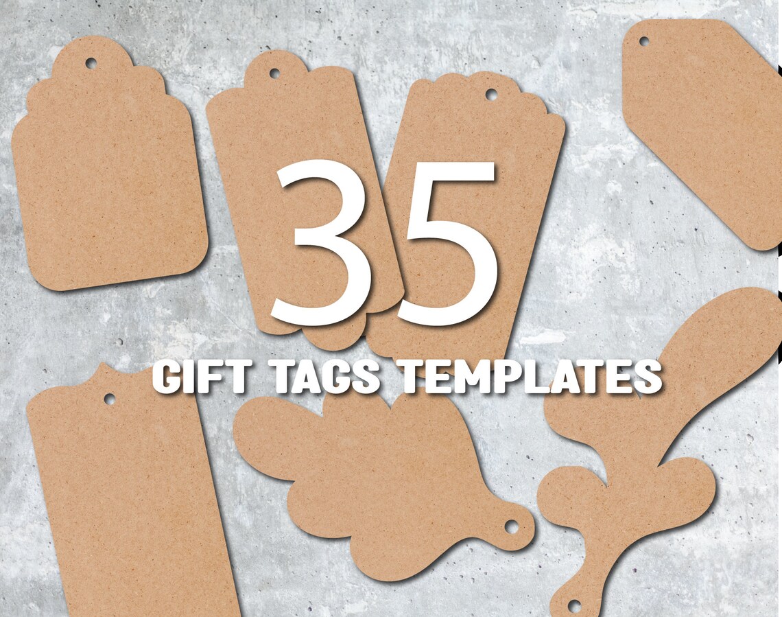 35 Commercial Use Gift Tags Svg, Png, Eps Digital Cutting File, Bundle ...