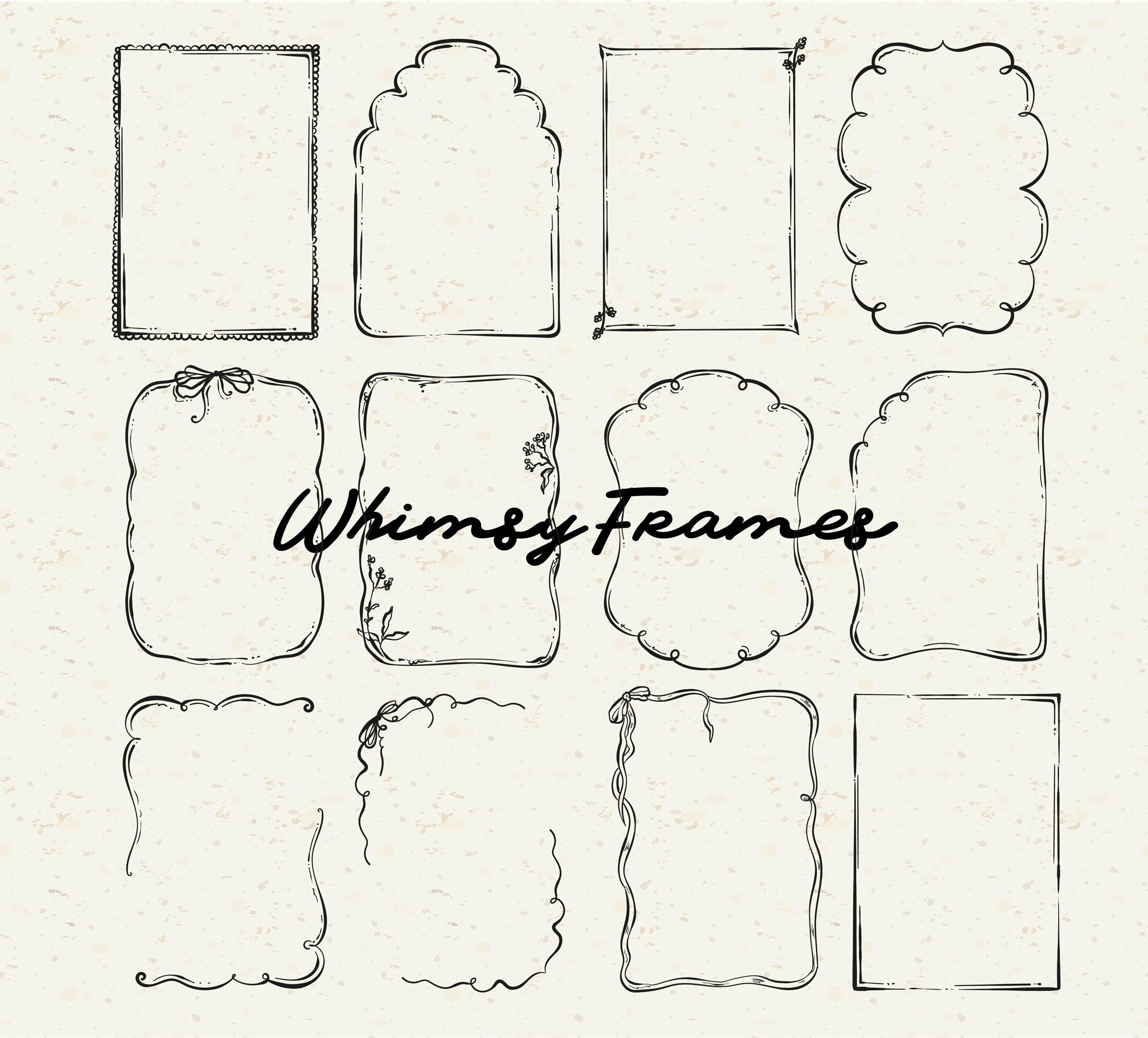 20 Whimsical Frames SVG, PNG , EPS, Ai - Whimsical Style Wedding, Menu ...
