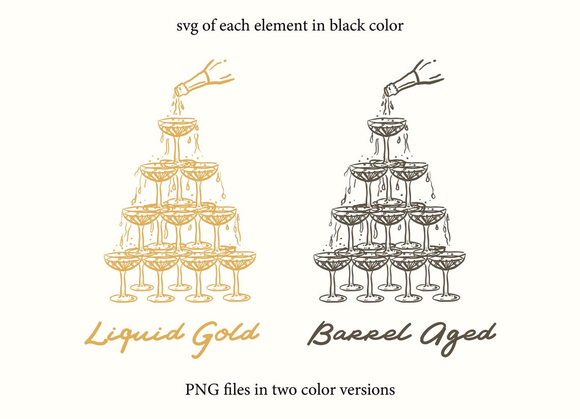 30+ Whimsical Cheers SVG, PNG, Drinks and Cocktails Illustrations ...
