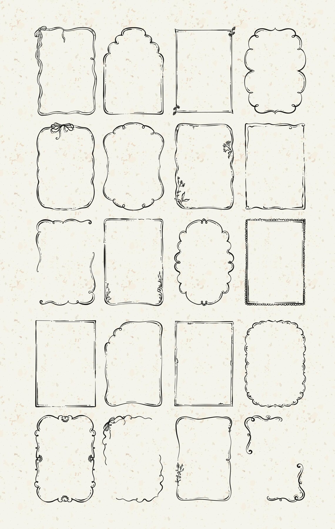 20 Whimsical Frames SVG, PNG , EPS, Ai - Whimsical Style Wedding, Menu ...