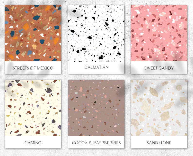 20 Terrazzo Patterns Digital Papers - Seamless Patterns, Clipart ...