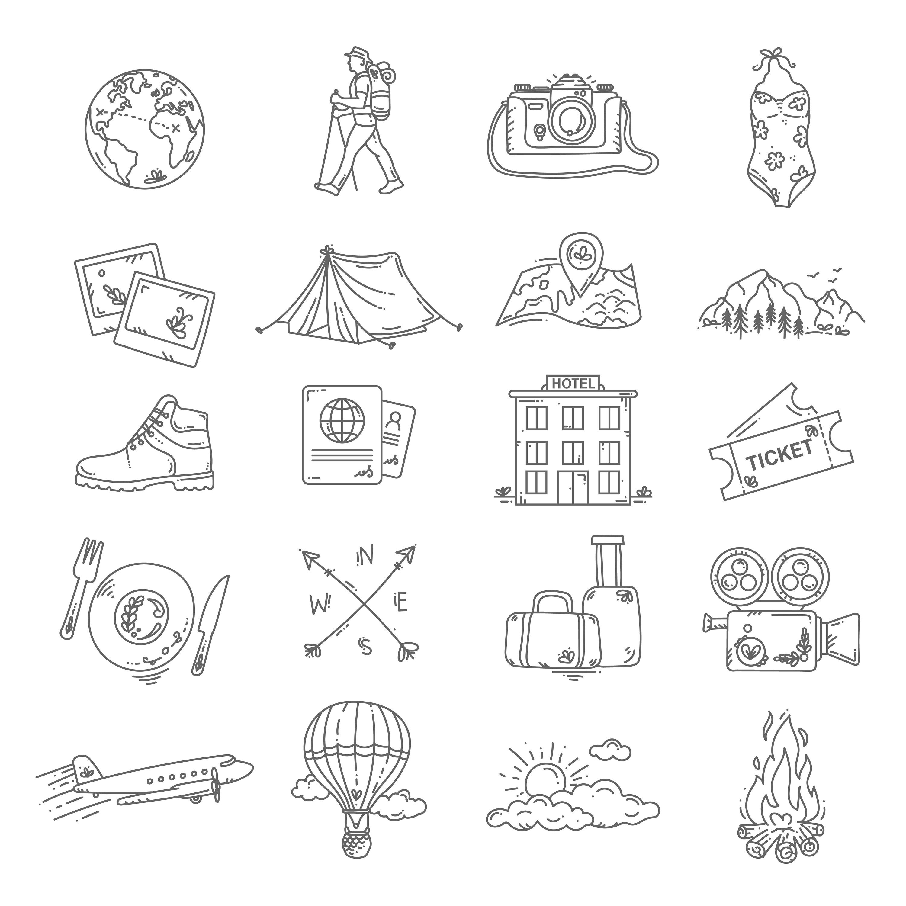 20 Beautiful Svg, Png, Eps, Ai Travel Icons Bundle, Icon Set, Trip ...