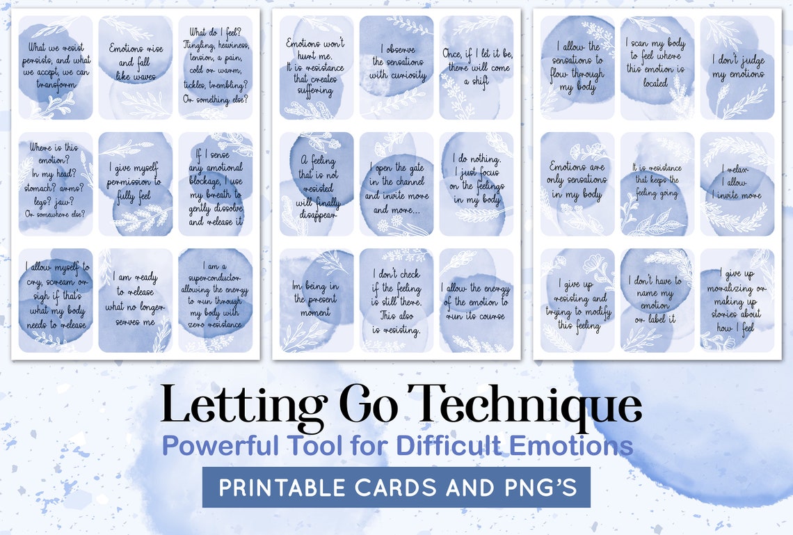 27 Printable Letting Go Technique Affirmation Cards, Inspired by David ...