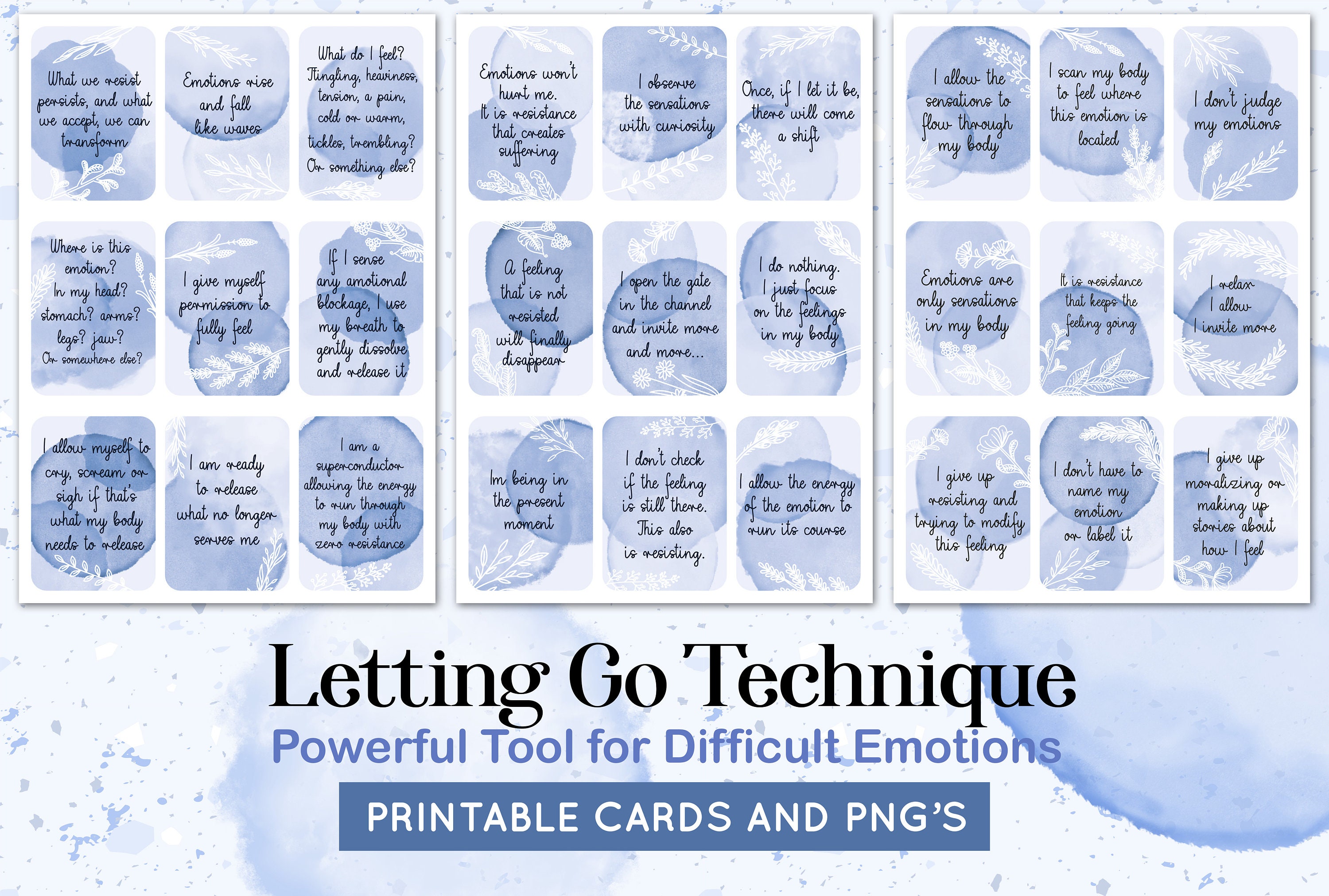 27 Printable Letting Go Technique Affirmation Cards, Inspired by David ...