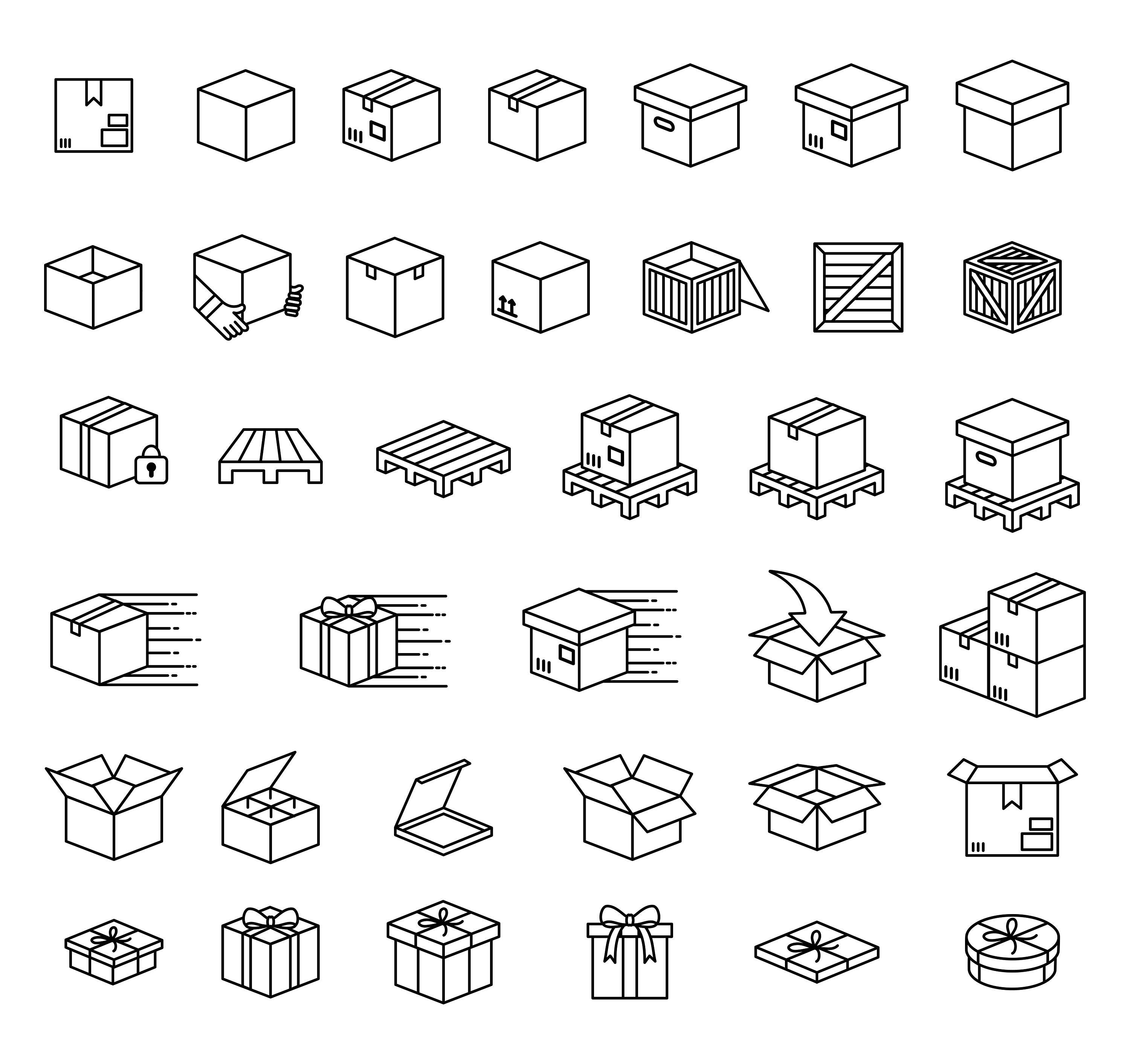 37 Package, Packaging and Delivery Icon Set, Bundle, Svg, Ai, Eps - Etsy