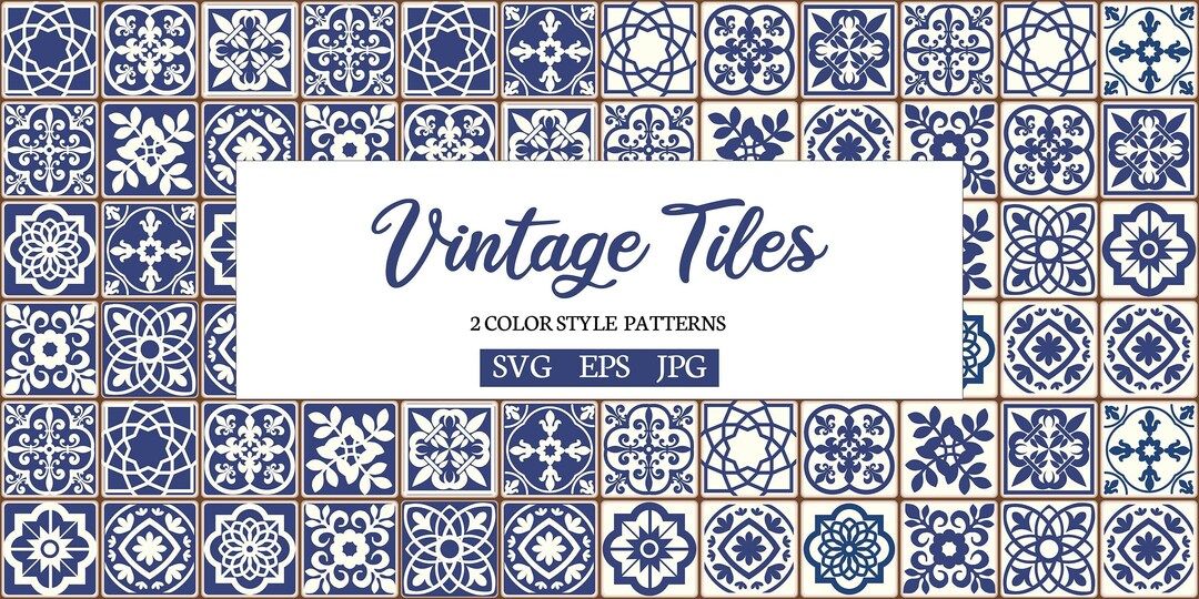 2 Vintage Style Tiles Patterns (svg, Eps and Jpg) - Etsy
