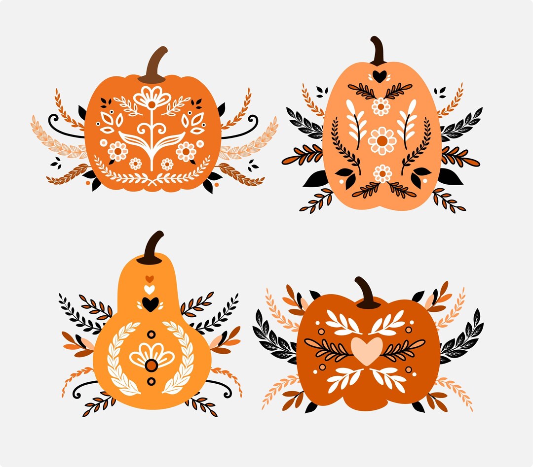 Svg, Png, Eps, Ai 4 Folkypumpkins, Digital Download, Decorative, Autumn ...