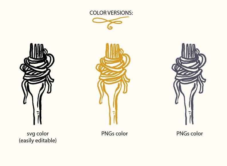 15 Pasta Whimsical Style, SVG, PNG, AI, Illustrations, Hand Drawn ...