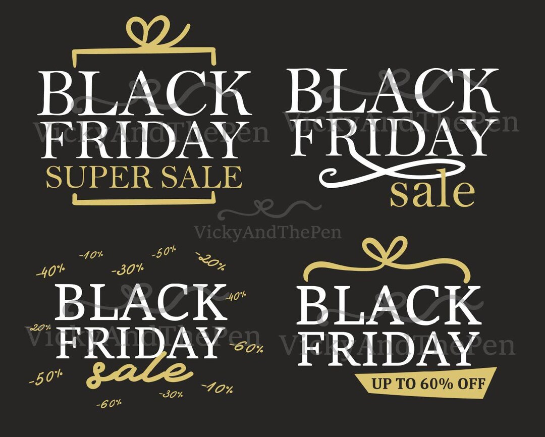 4 Black Friday Signs, Clipart Digital Files, Svg, Png, Eps, Jpg - Etsy