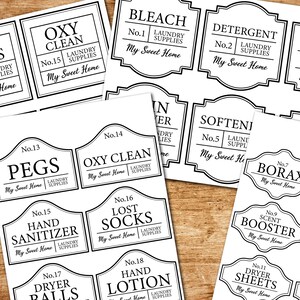 4 STYLES X18 Printable Laundry Room Labels - Digital Download ...