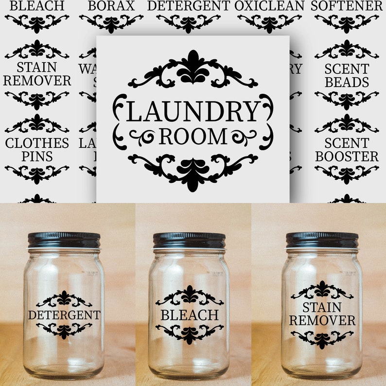 21 Printable Laundry Room Labels, Vintage Style - Digital Download ...