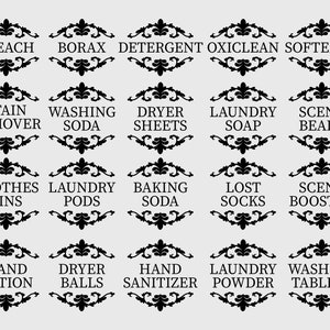 21 Printable Laundry Room Labels, Vintage Style - Digital Download ...