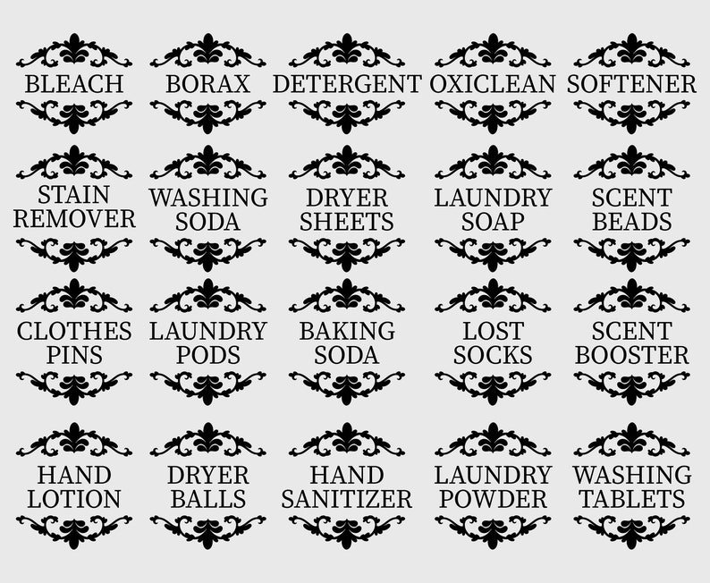 21 Printable Laundry Room Labels, Vintage Style - Digital Download ...