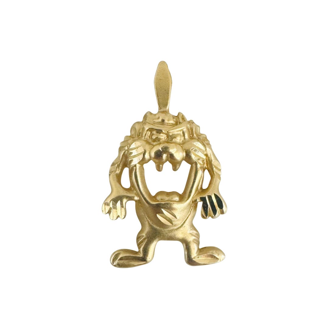 14k Yellow Gold 1.9g Tasmanian Devil Charm Pendant - Etsy
