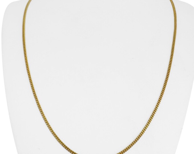 18k Yellow Gold 9.8g Solid Thin 2mm Cuban Curb Link Chain Necklace 24 ...