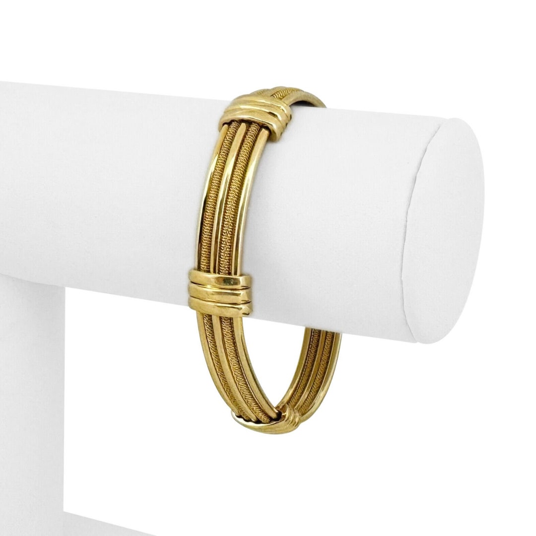 Roberto Coin 18k Yellow Gold 26g Vintage 11.5mm Flex Cuff Bracelet ...