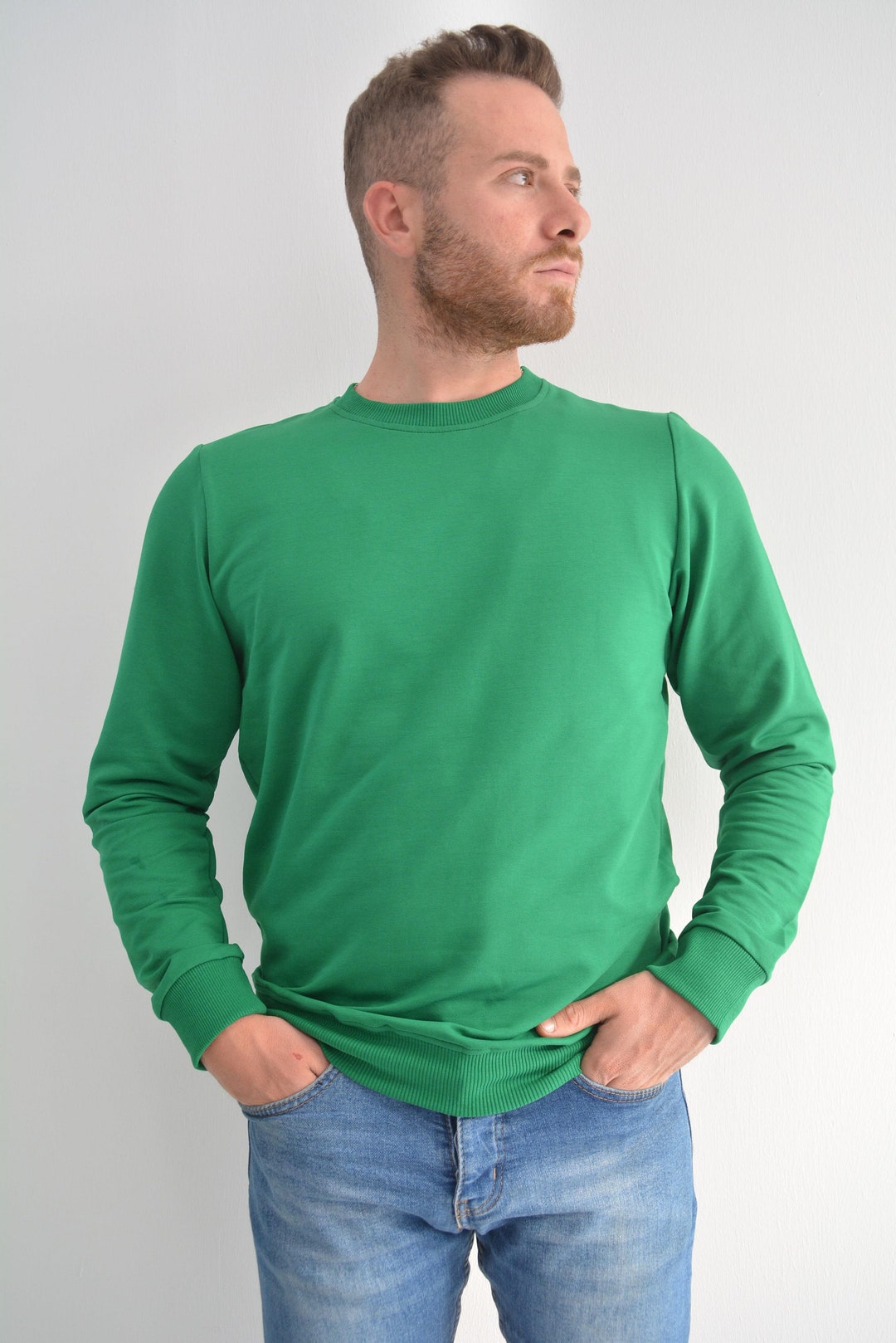 Zidan 507 0 Yaka Sade Erkek Sweatshirt - Etsy