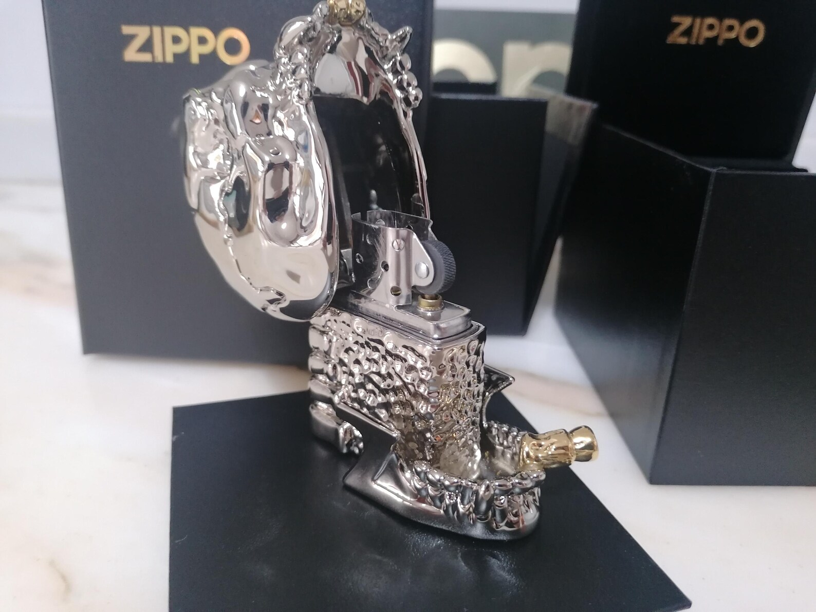 Zippo Ghost Rider 3D Skull Silver New in Original Box - Etsy